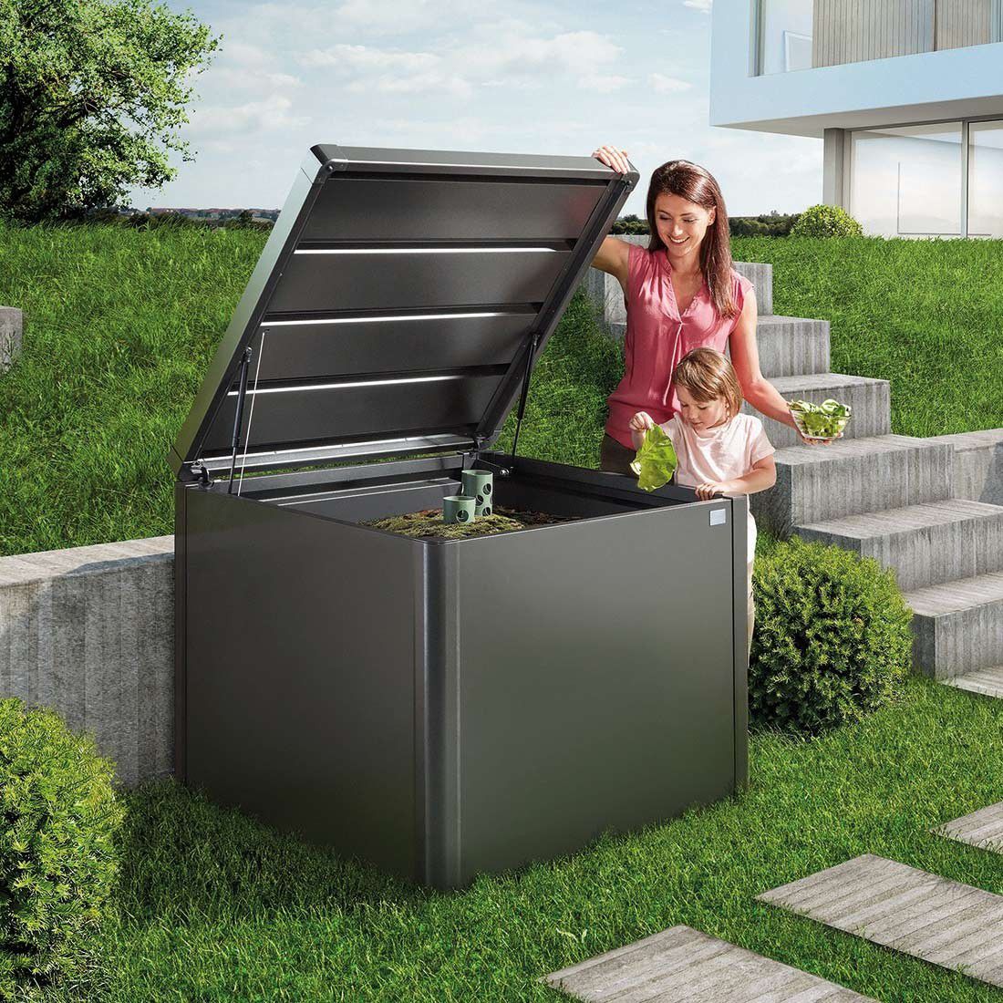 Galvanised steel compost bin - MonAmi - Biohort GmbH - garden