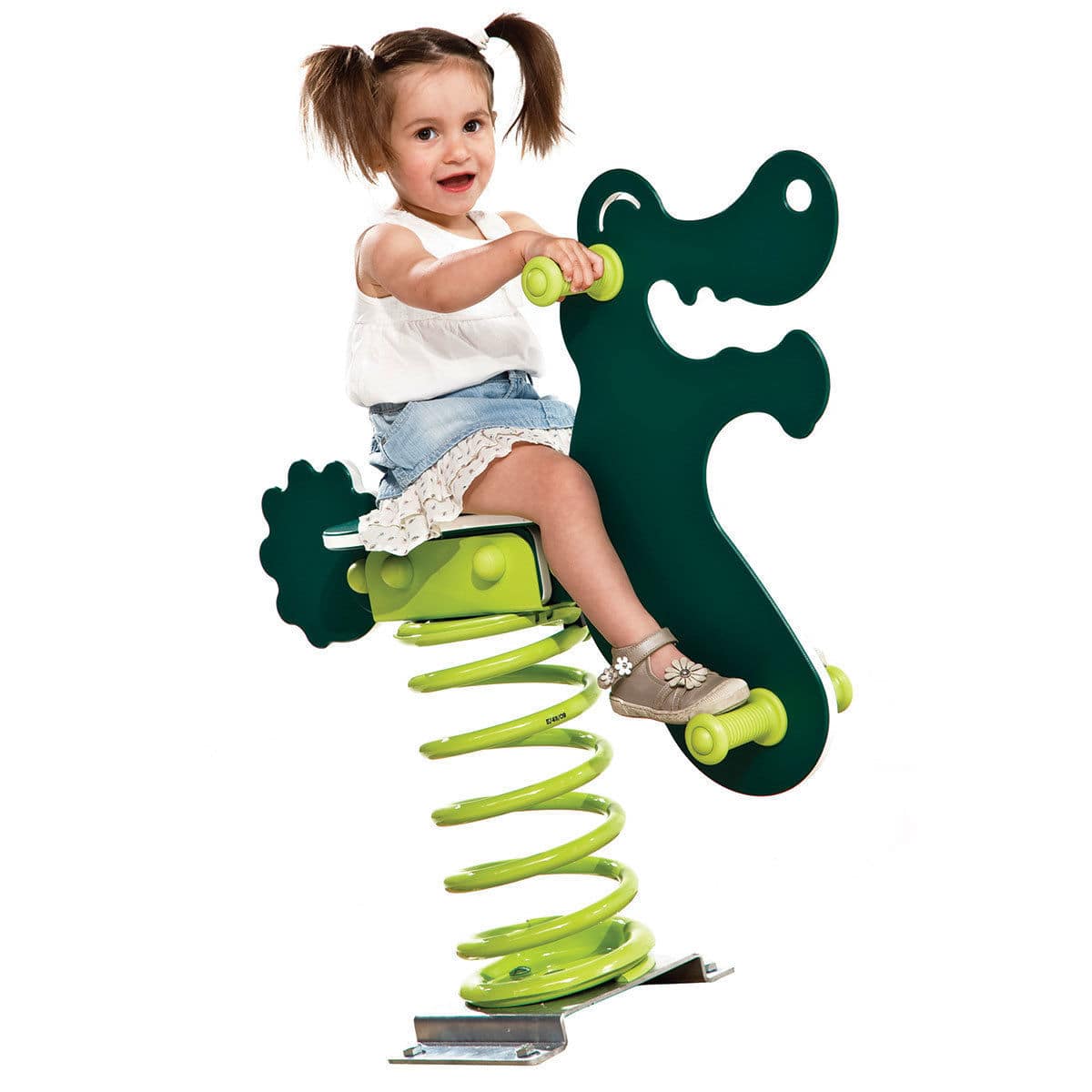 Galvanised steel spring rocker - SAFARI - KBT - HDPE / animal / 1-seat