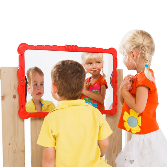 Playground mirror - HAHA - KBT - wall-mounted / contemporary / rectangular