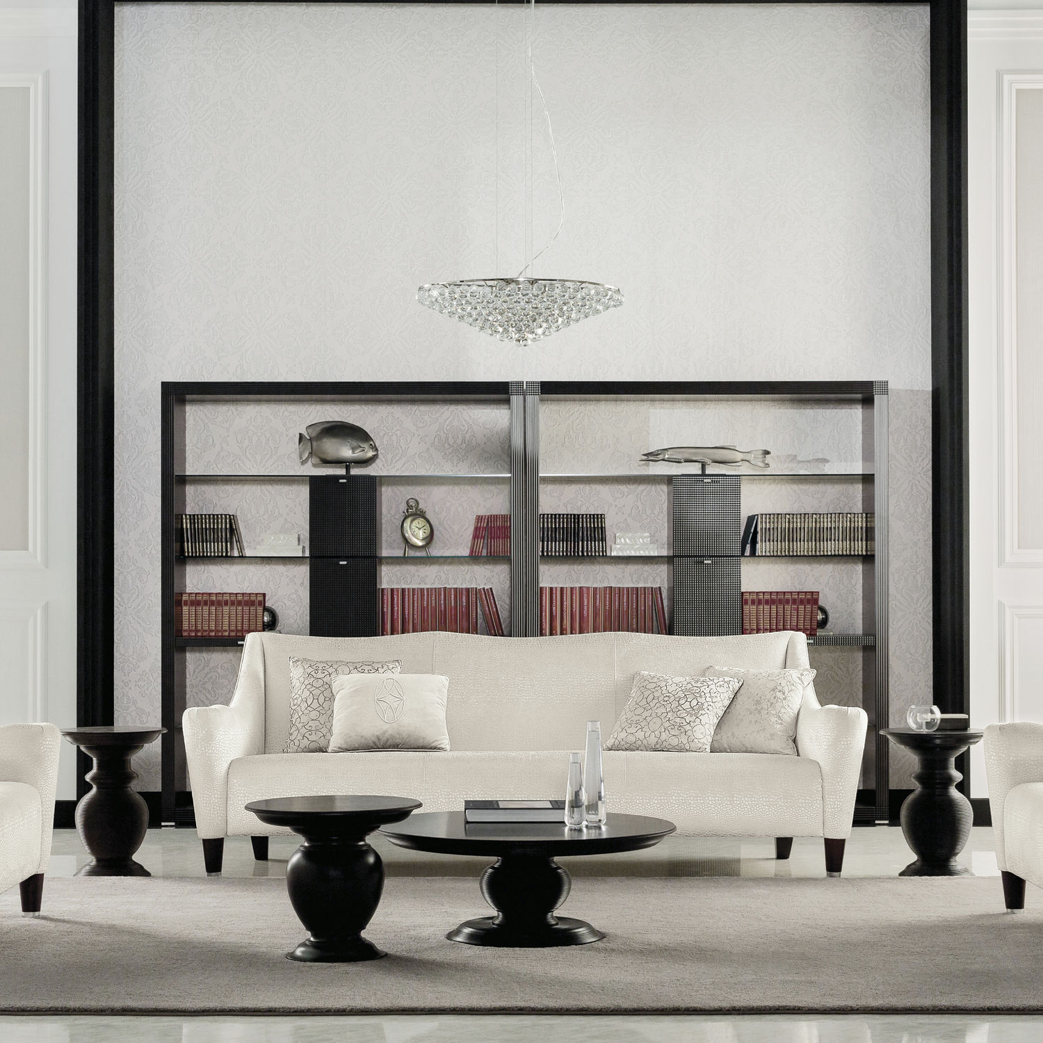 Art Deco sofa - ANDREJ - Opera contemporary - velvet / white / wooden