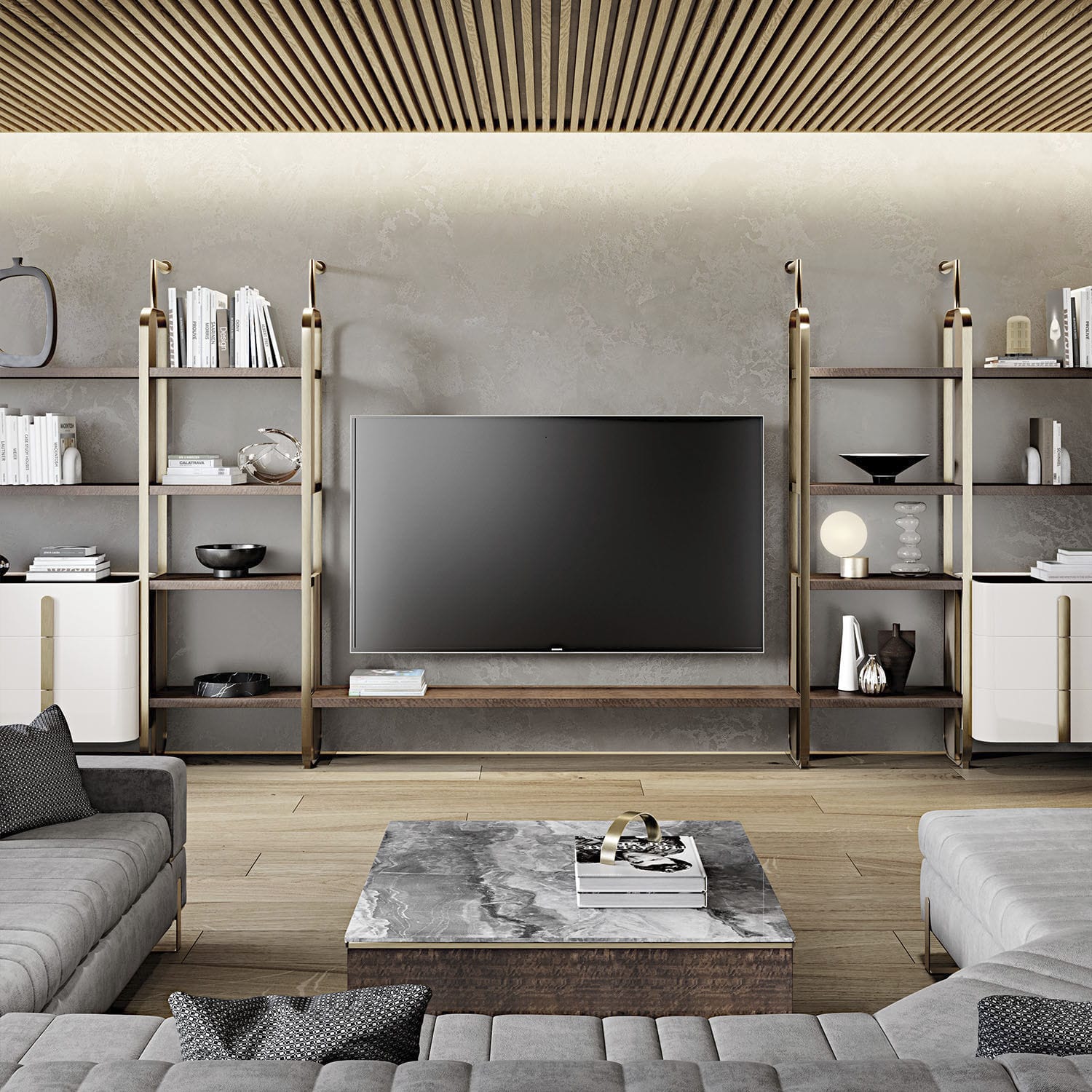 Contemporary TV wall unit - Giselle - Capital Collection - wooden ...