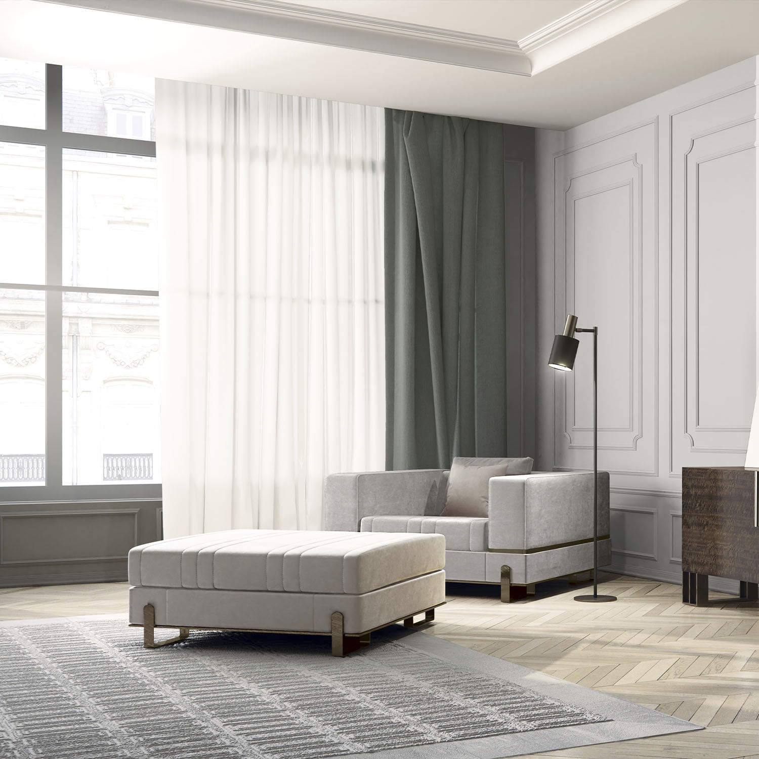 Contemporary armchair - GRAND - Capital Collection - fabric / handmade ...