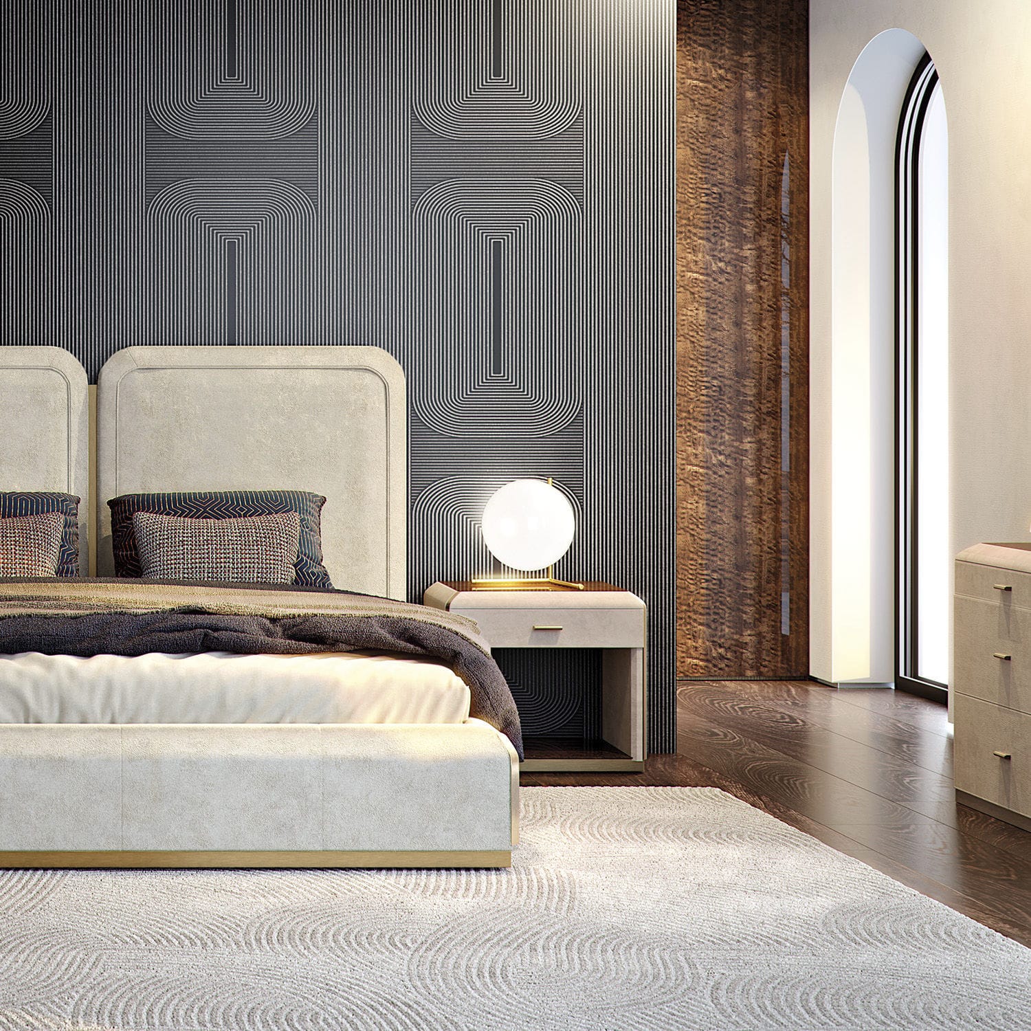 Contemporary bedside table - ORION L - Capital Collection - leather ...