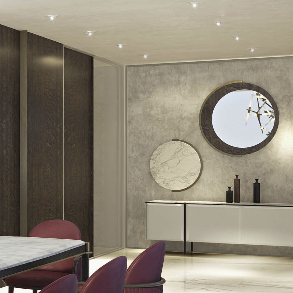 Wall-mounted mirror - Rondò D70 - Capital Collection - contemporary / round / wooden