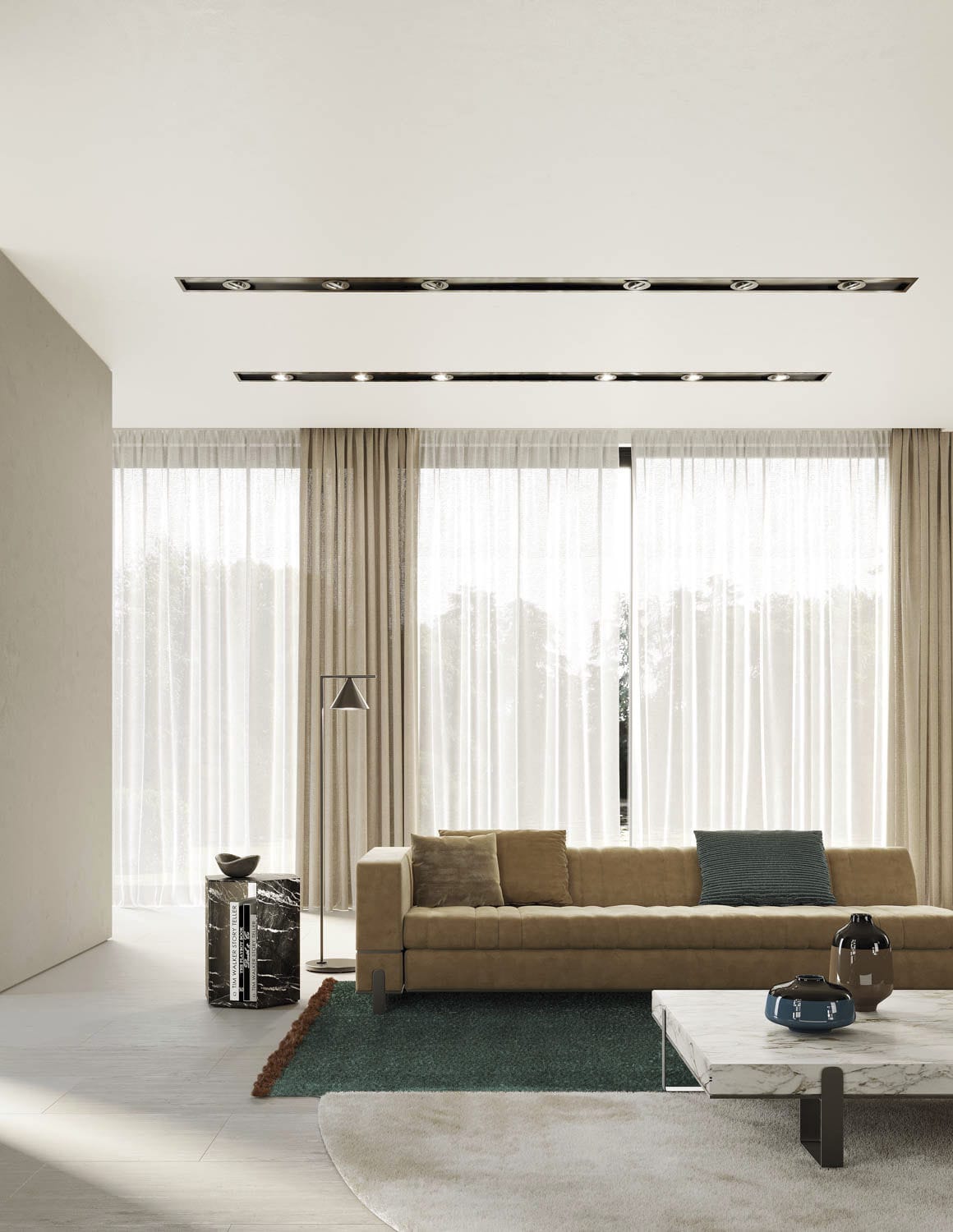 Contemporary side table - Dedalo - Capital Collection - wooden / marble ...