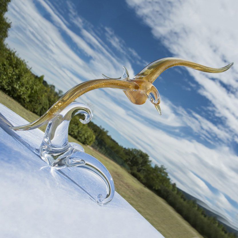 Crystal sculpture - SEAGULL - Duccio di Segna srl - commercial