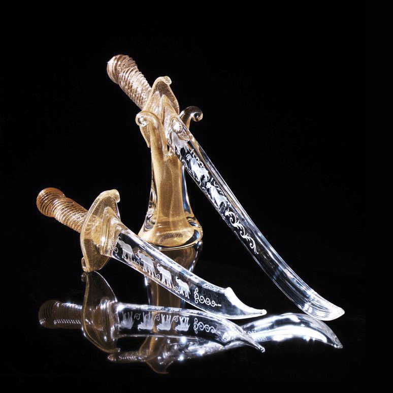 Crystal sculpture - SWORD & SWORD-HOLDER - Duccio di Segna srl - commercial