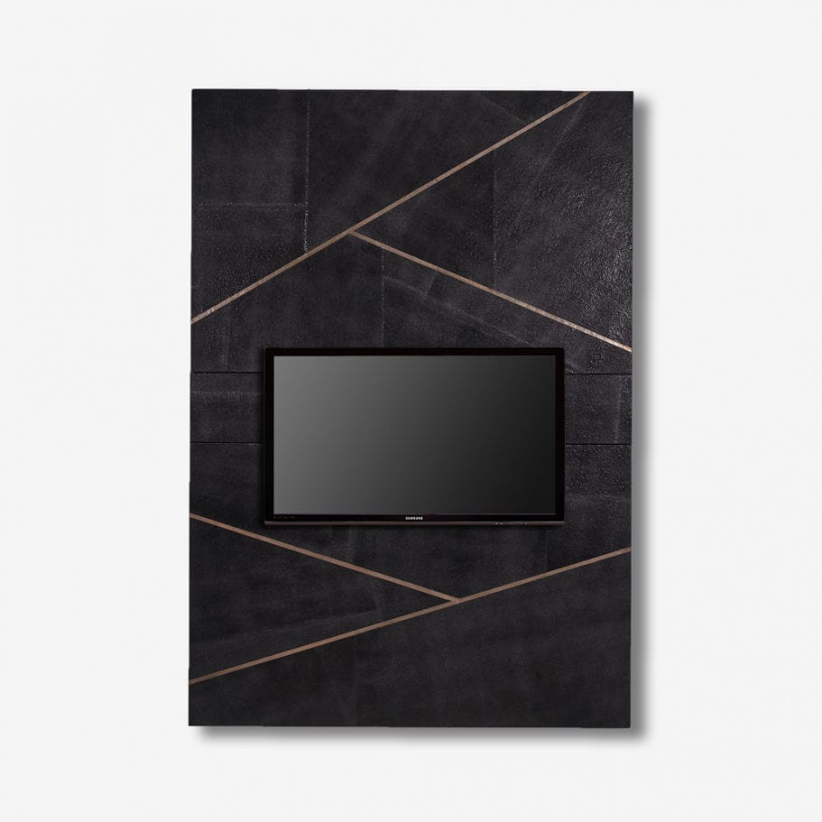 Contemporary TV wall bracket - POCH - Estetik Decor - fixed / leather ...