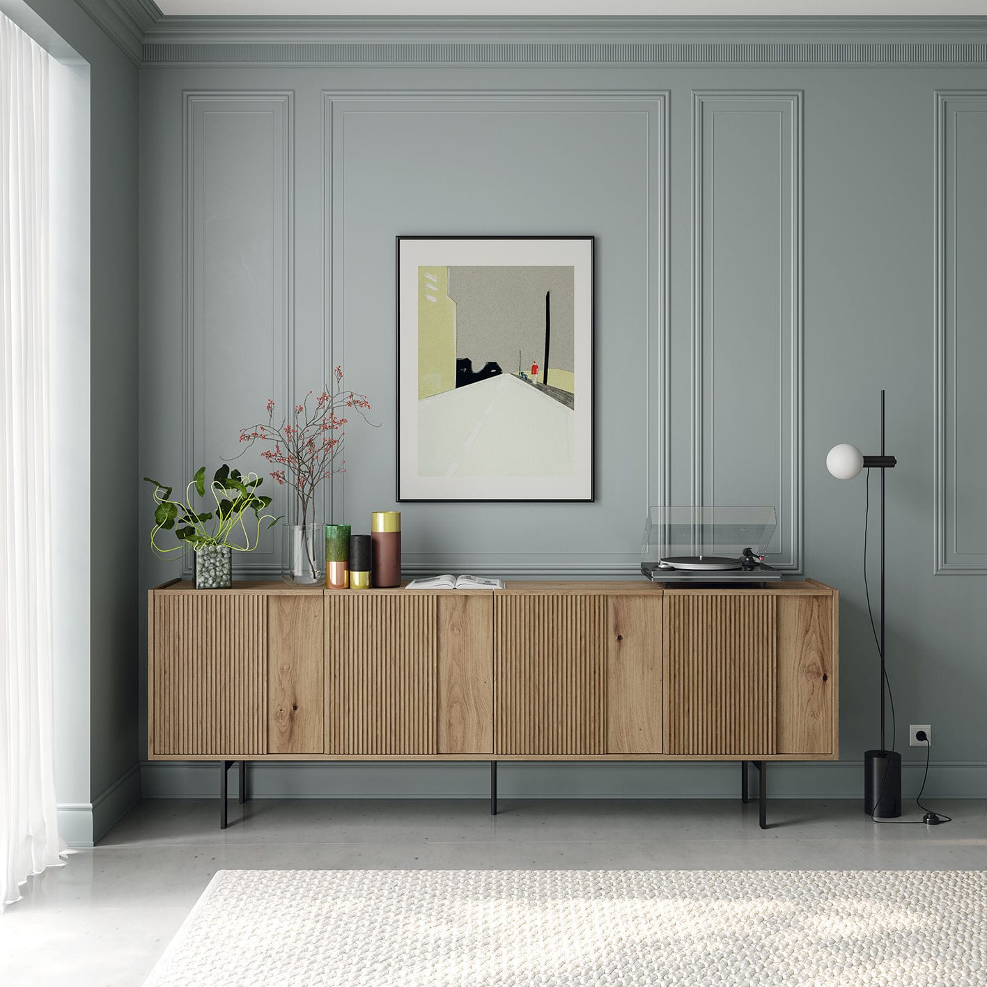 Contemporary sideboard - Jazz - Mobenia - lacquered MDF / ceramic / melamine