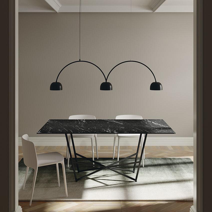 Contemporary table - Mantis - Mobenia - lacquered MDF / ceramic / melamine