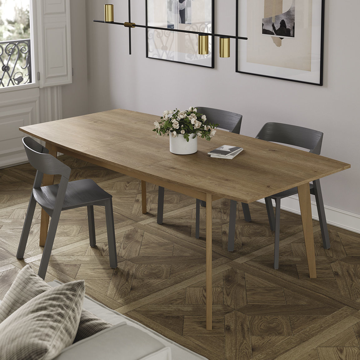 Contemporary table - Moss - Mobenia - lacquered MDF / ceramic / melamine