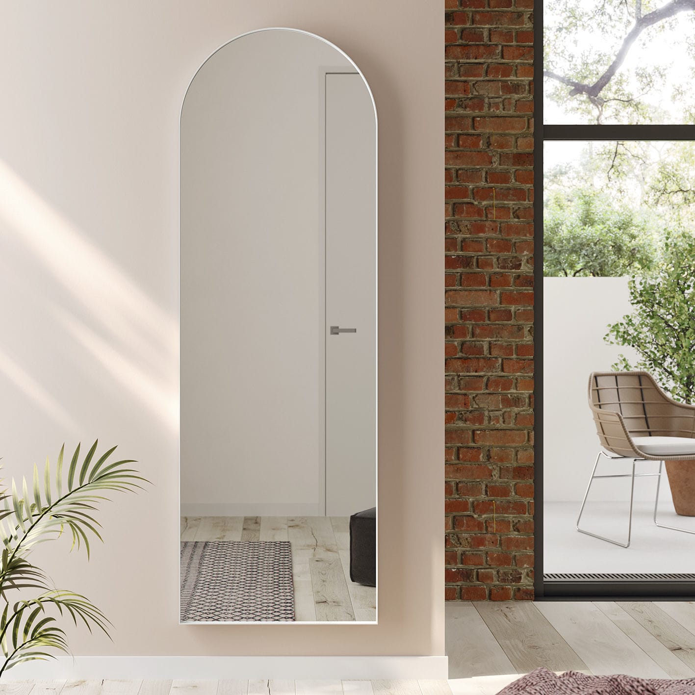 Wall-mounted mirror - Arc - Mobenia - contract / contemporary / metal