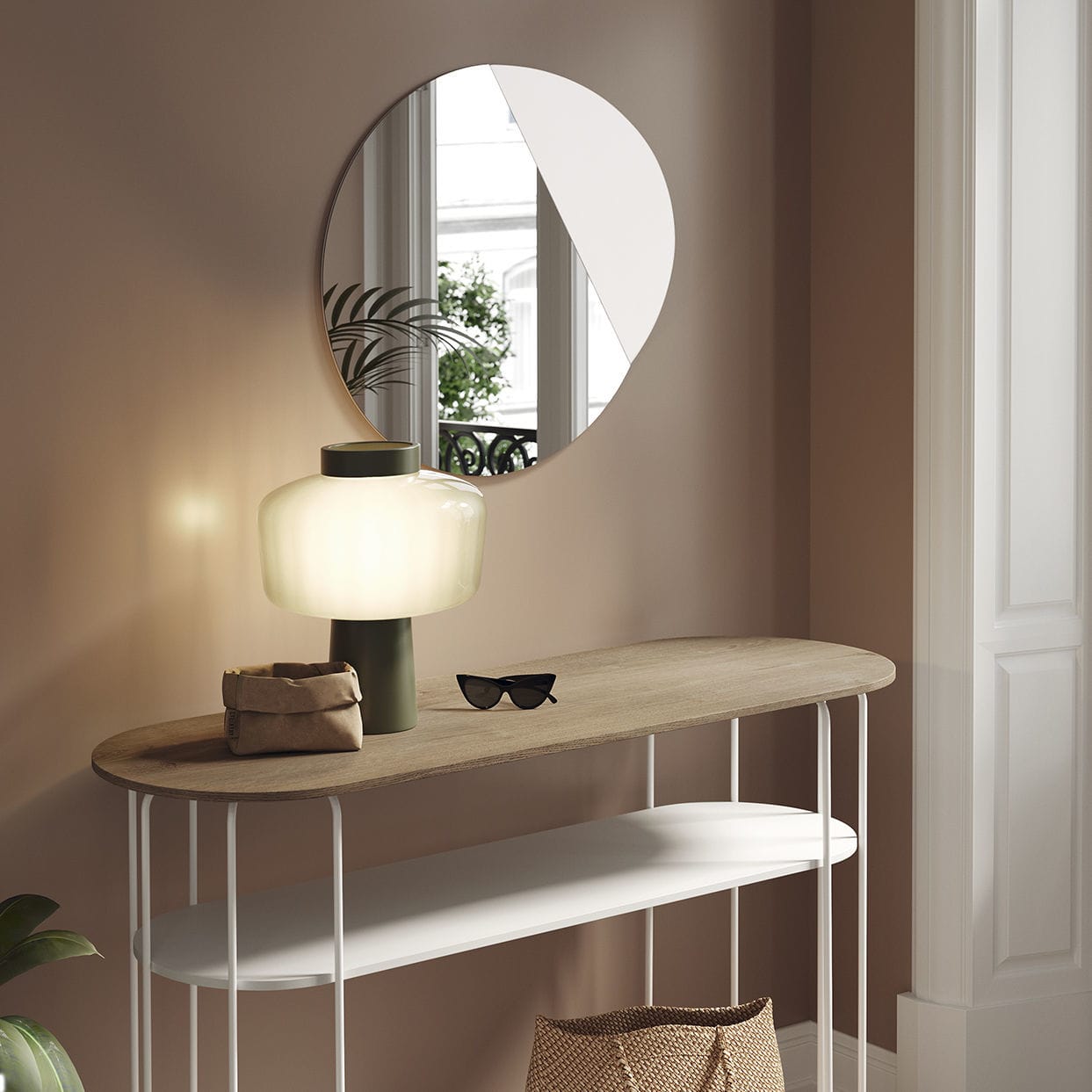 Wall-mounted mirror - Wink - Mobenia - contract / contemporary / oval