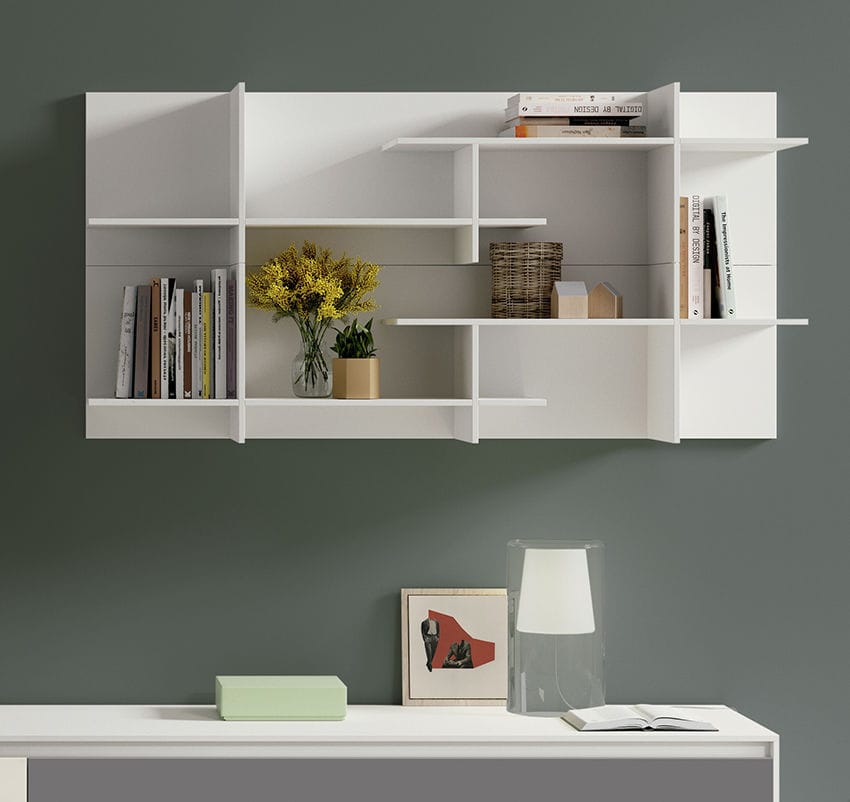 Wall-mounted shelf - Mobenia - modular / contemporary / lacquered MDF