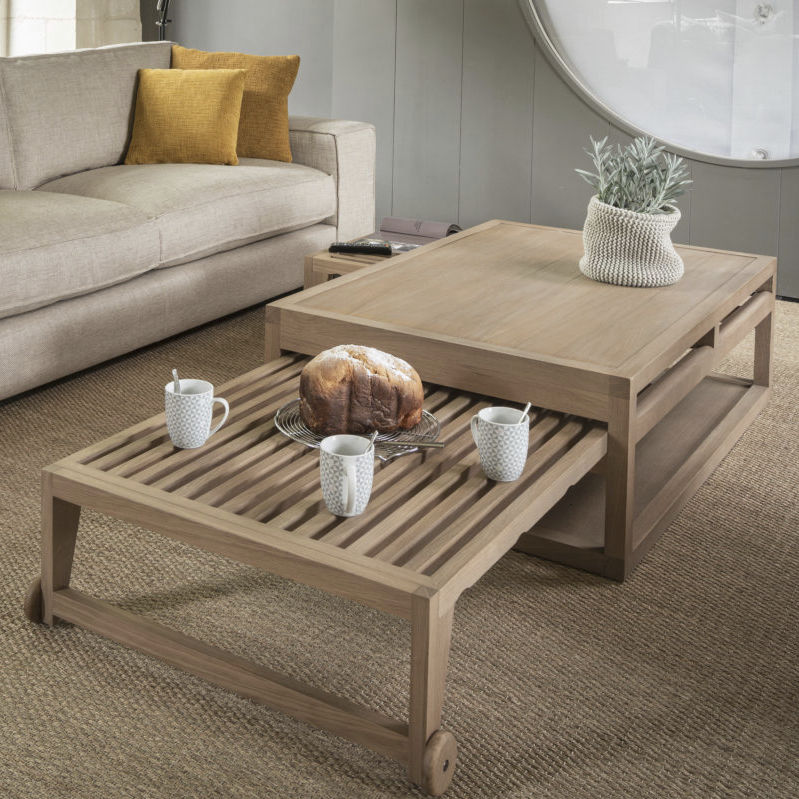 Contemporary coffee table - CAILLEBOTIS - RALPH M. - oak / oak base ...