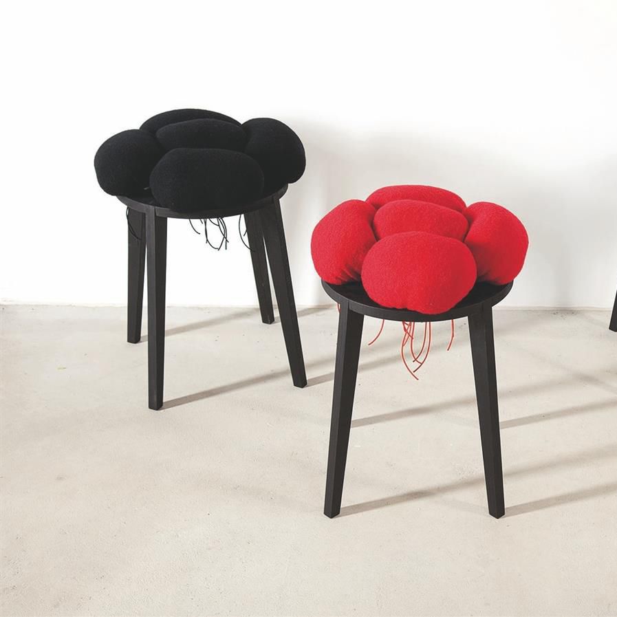 Contemporary stool - BLACK FOREST STOOL - RAUMGESTALT - felt / wool ...