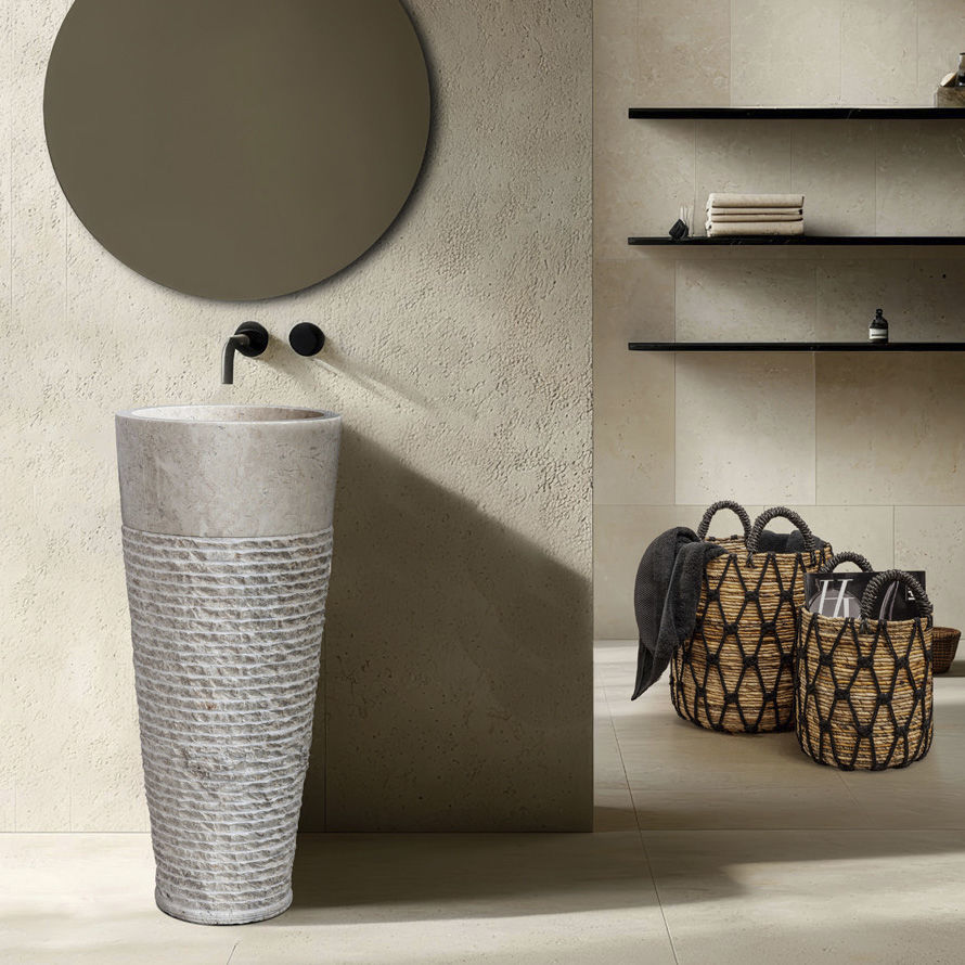 Totem washbasin - Stand Up - CIPI' - marble / round / without hole