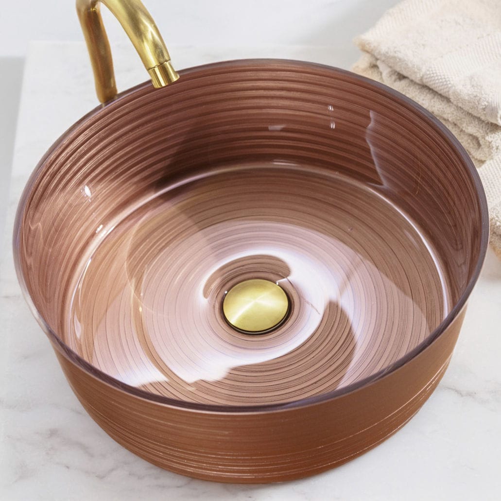 Countertop washbasin - Circle - CIPI' - resin / blown glass / handmade