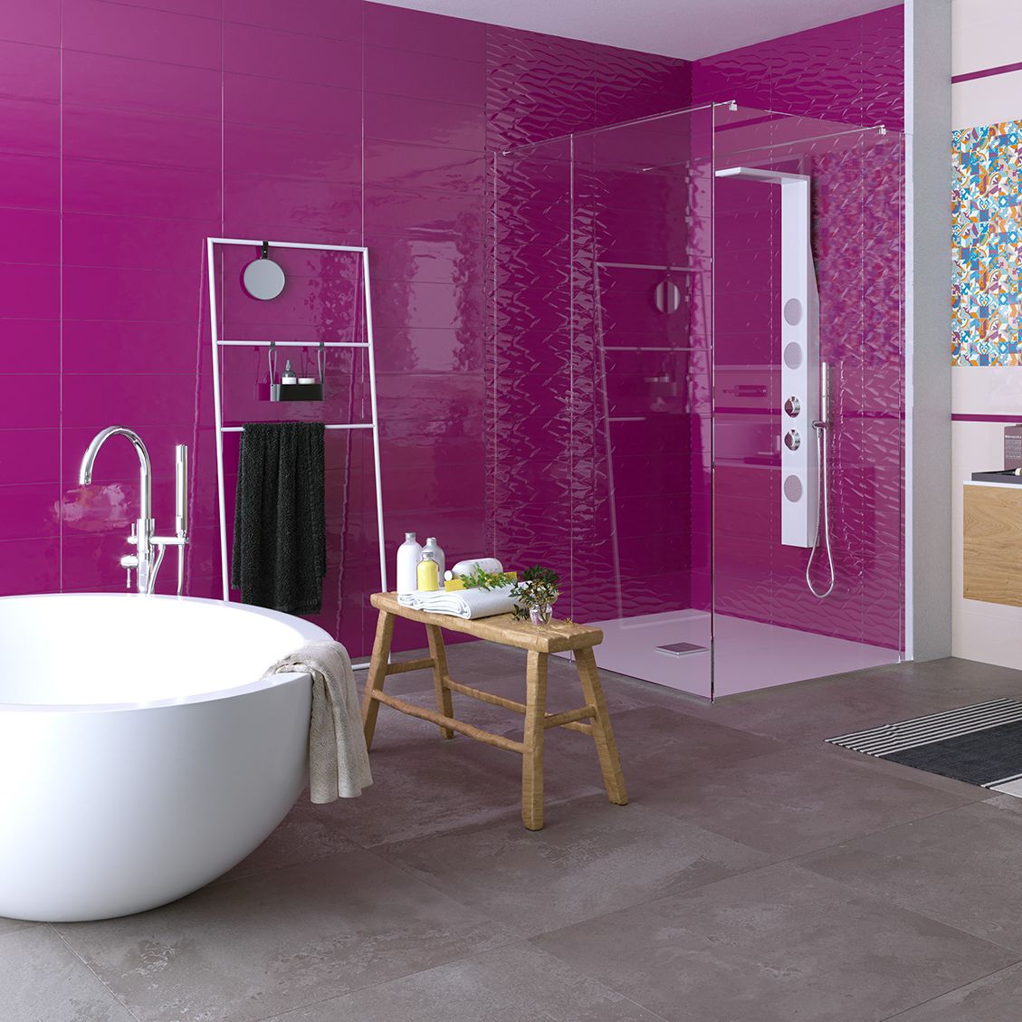 Porcelain stoneware tile - MELANZANA - HERBERIA - polished / matte / indoor