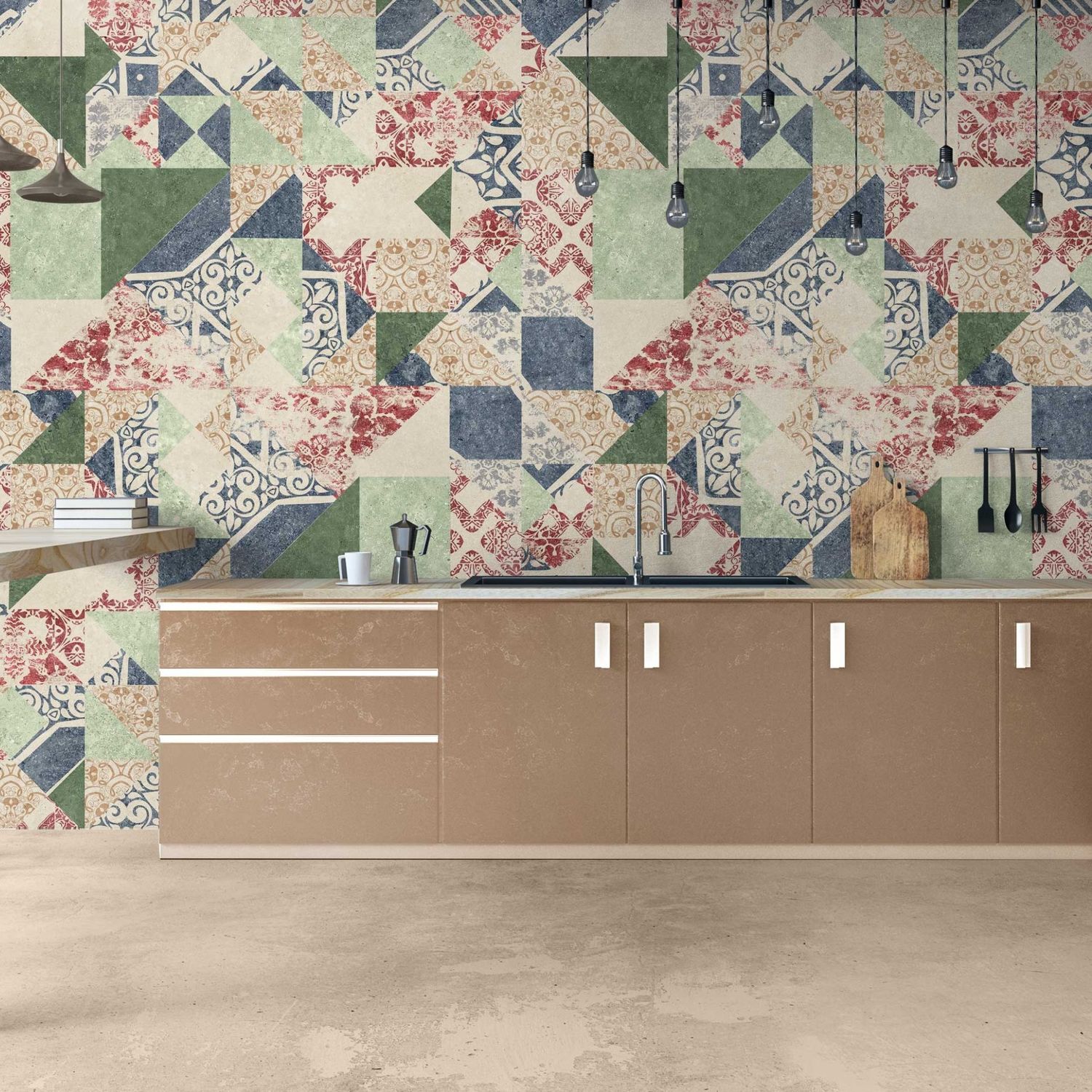 Ceramic tile - PATCHWORK - STUDIO ONE - polished / indoor / kitchen