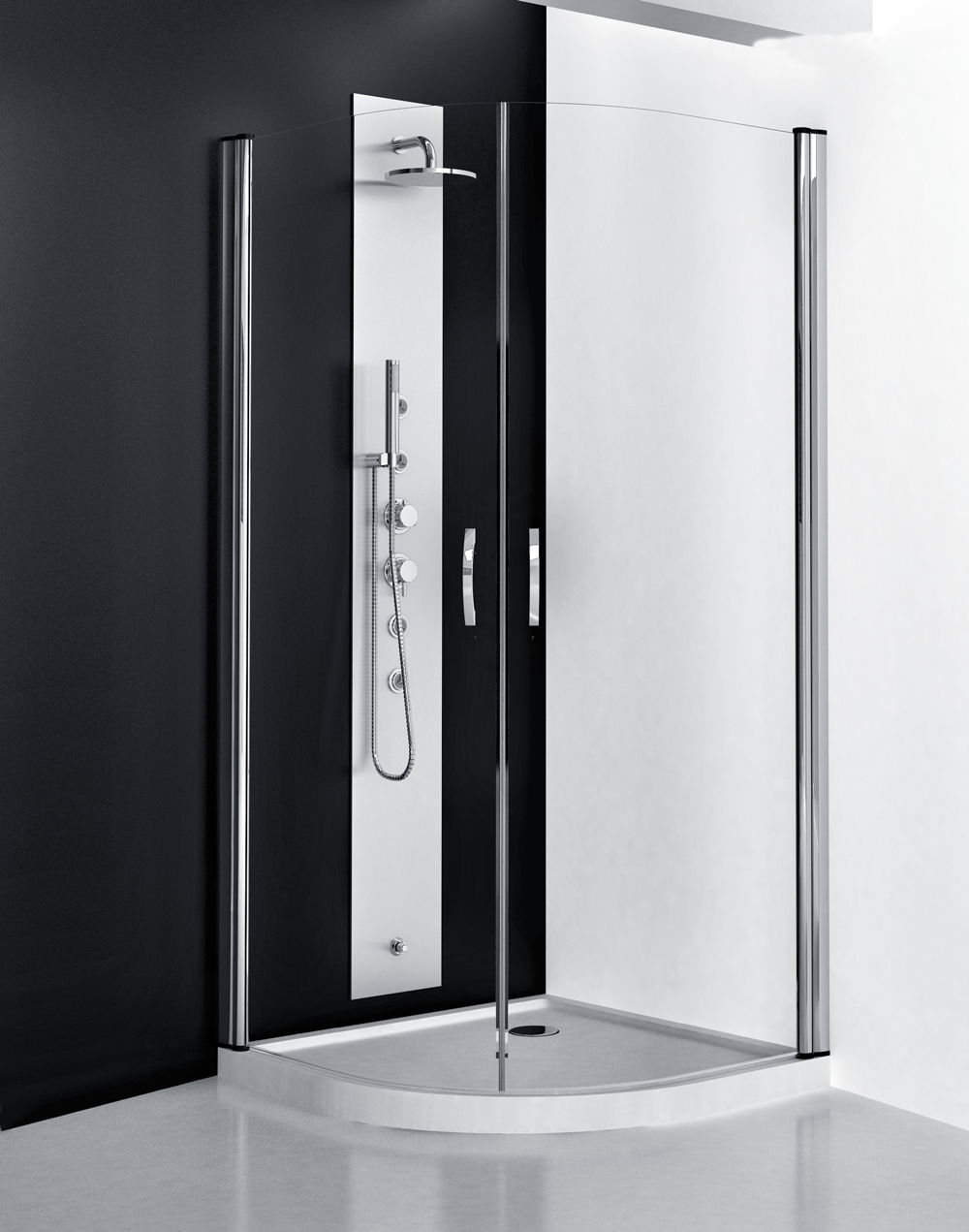 Swing shower screen - ZAF-PPS - THERMO DESIGN - curved / corner ...
