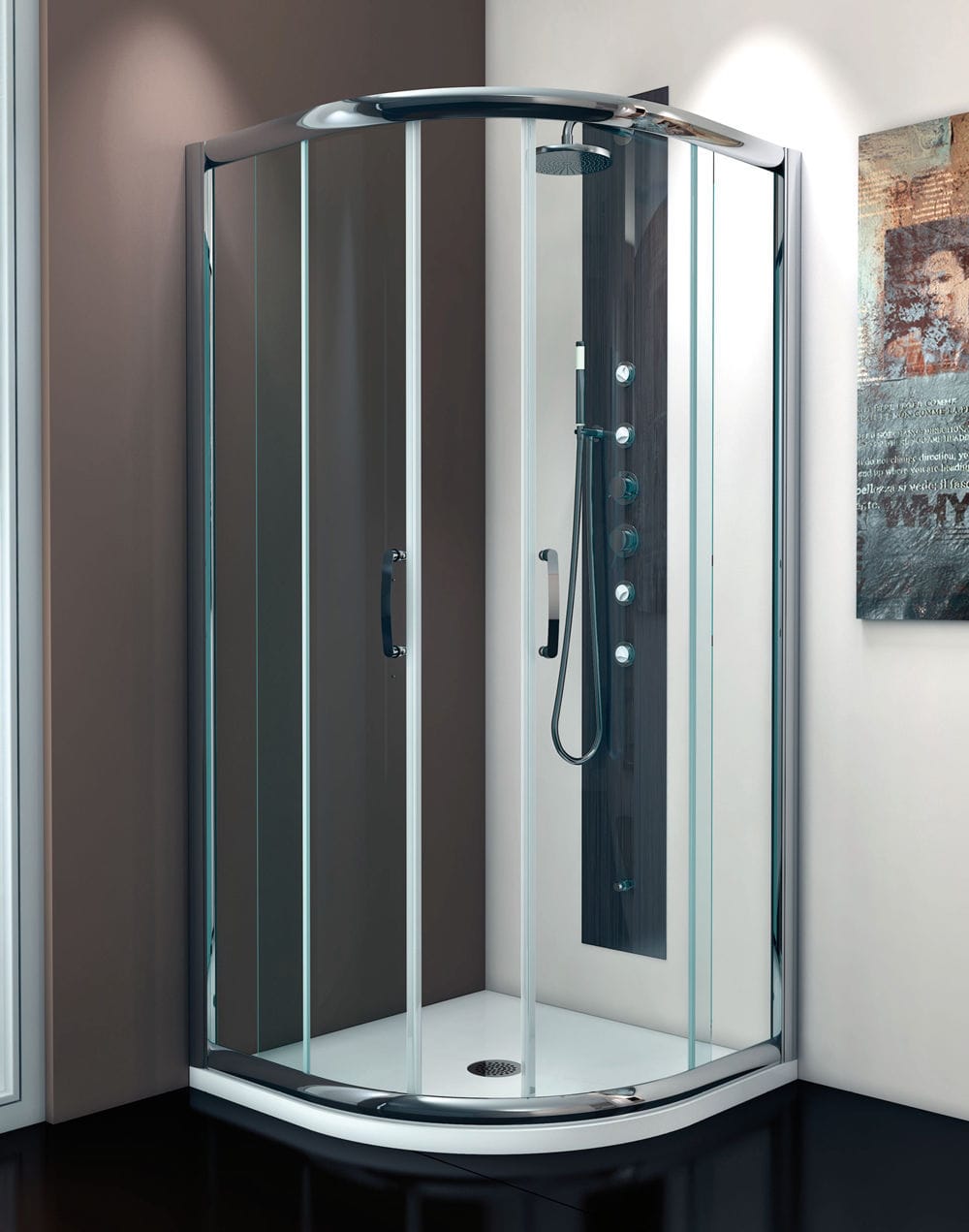 Swing shower screen - AMB-S - THERMO DESIGN - curved / corner ...