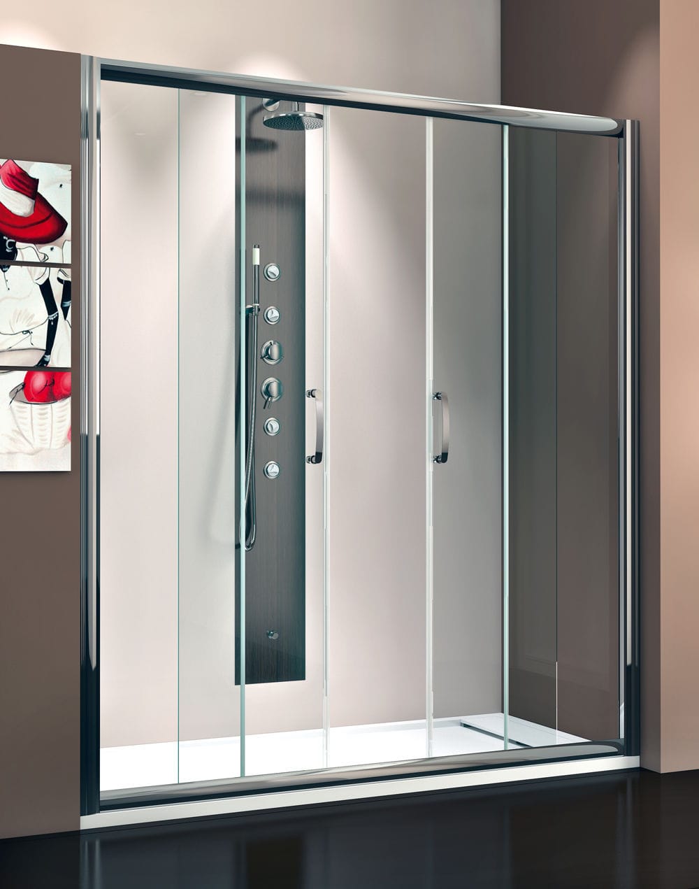 Sliding shower screen - AMB-PN2A - THERMO DESIGN - rectangular / corner ...