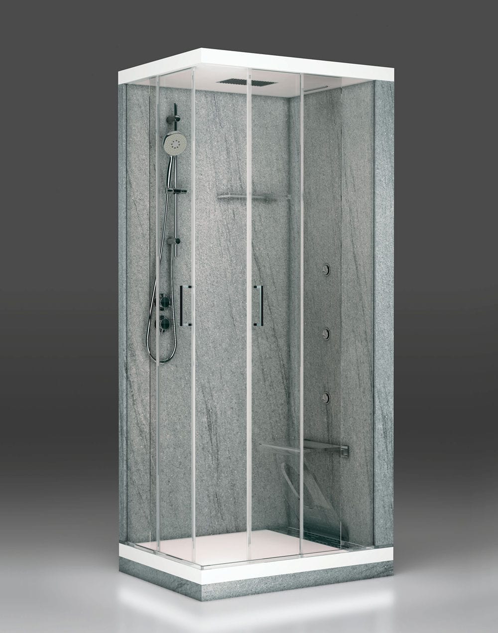 Glass shower cubicle - 75-100 - THERMO DESIGN - with sliding door ...