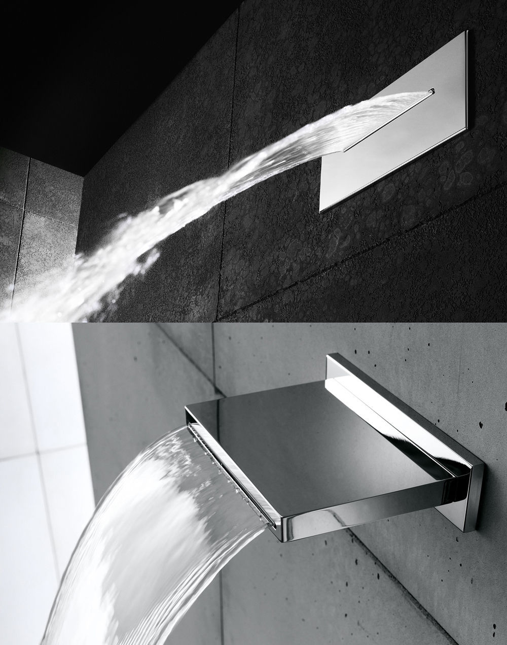 Metal bathtub spout - WATERFALL - THERMO DESIGN - wall-mounted