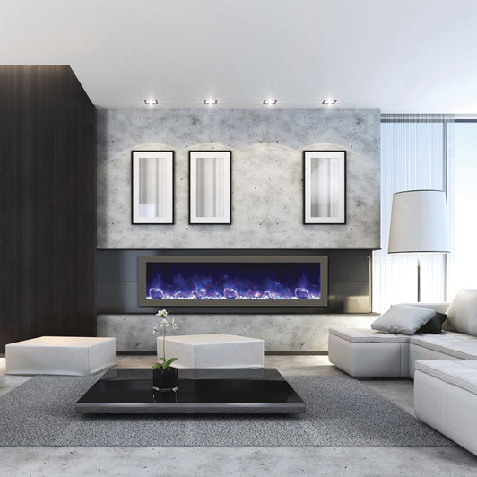 Electric fireplace - BI-60-SLIM - Amantii - wall / contemporary ...