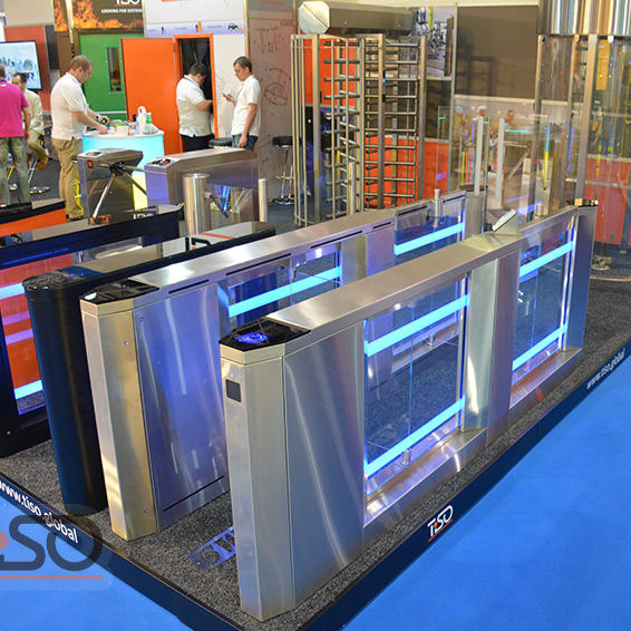 Access control speed gate - SWEEPER-AL - TiSO - stainless steel / glass