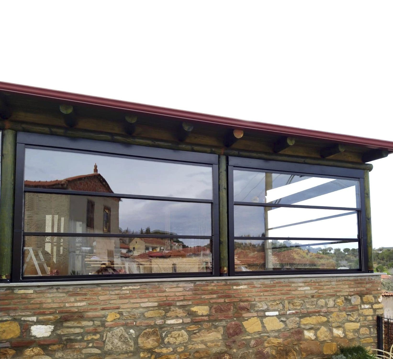 Aluminum window - VERTICAL OPENING CLOSING SYSTEM - BKS balcony glazing ...