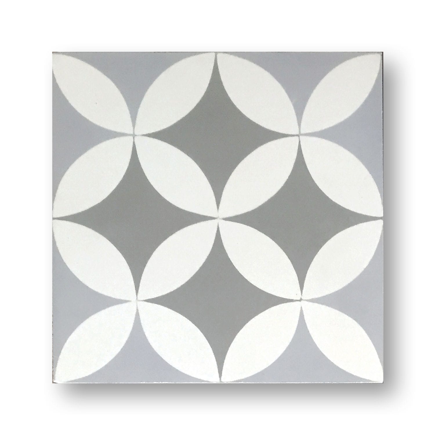 Indoor encaustic cement tile - BARCELONA : SARRIÀ WHITE & GREY (A/B/C ...