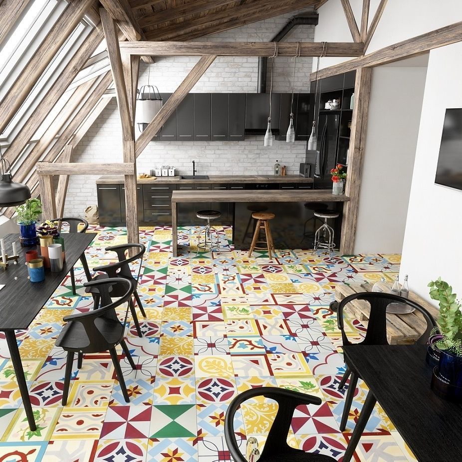 Indoor encaustic cement tile - CREAM - Mosaics Torra | Cement Tiles ...
