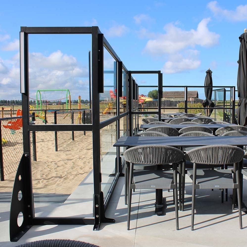 Contemporary screen - Amsterdam - Van Hoof - wooden / glass / aluminum