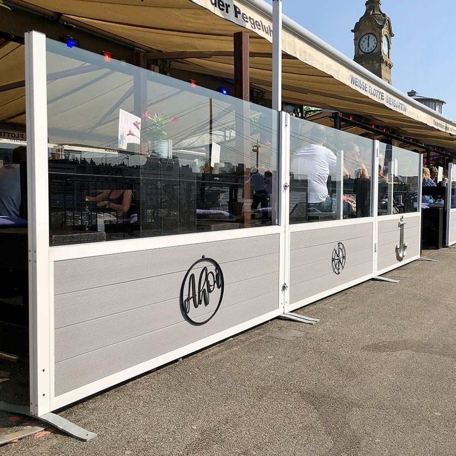 Contemporary screen - Sylt - Van Hoof - wooden / glass / aluminum