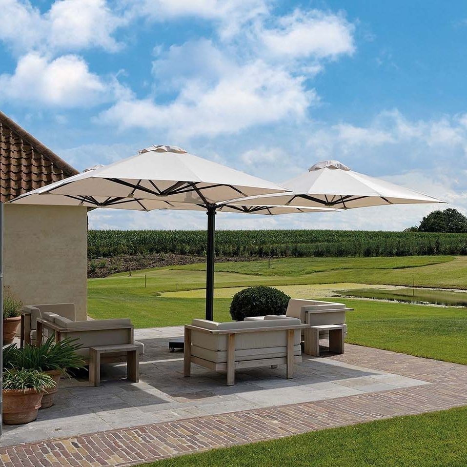 Square parasol - Prostor P6 - Van Hoof - round / rectangular / side post