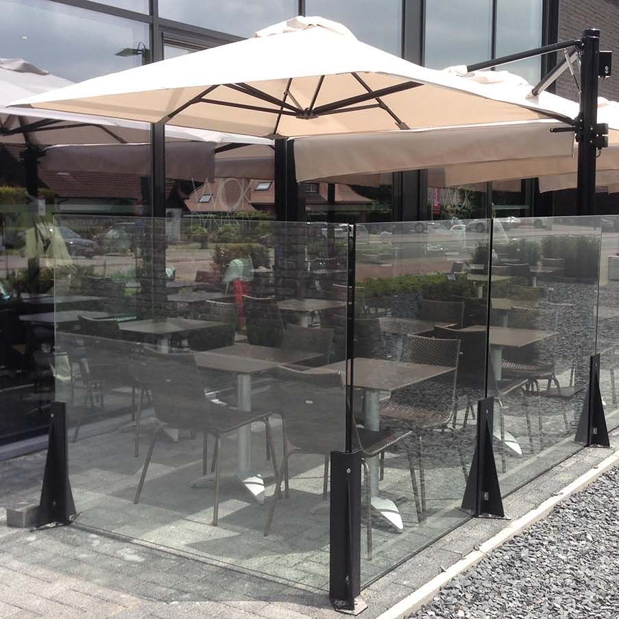 Contemporary screen - Deinze - Van Hoof - glass / thermo-lacquered ...