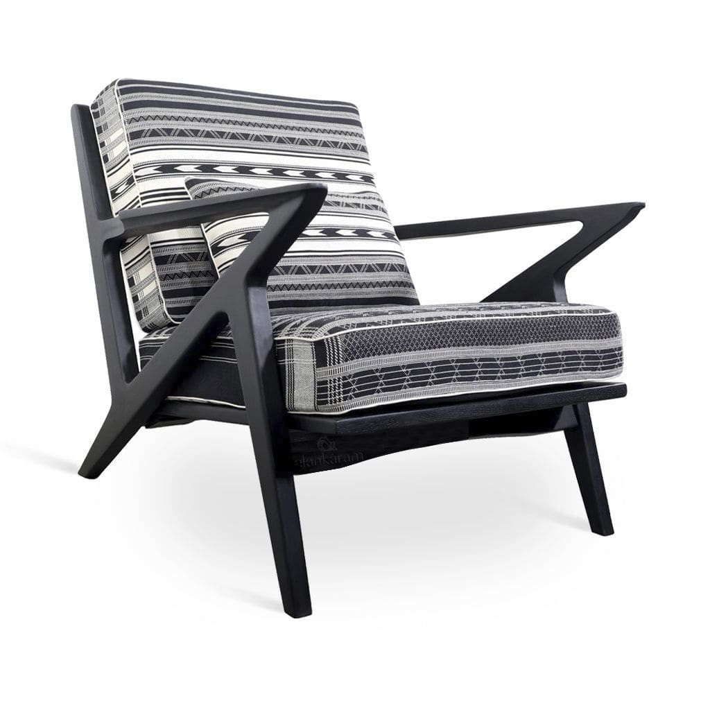 Modern lounge chair - Z-CHAIR - ALANKARAM - fabric / wood / cushion