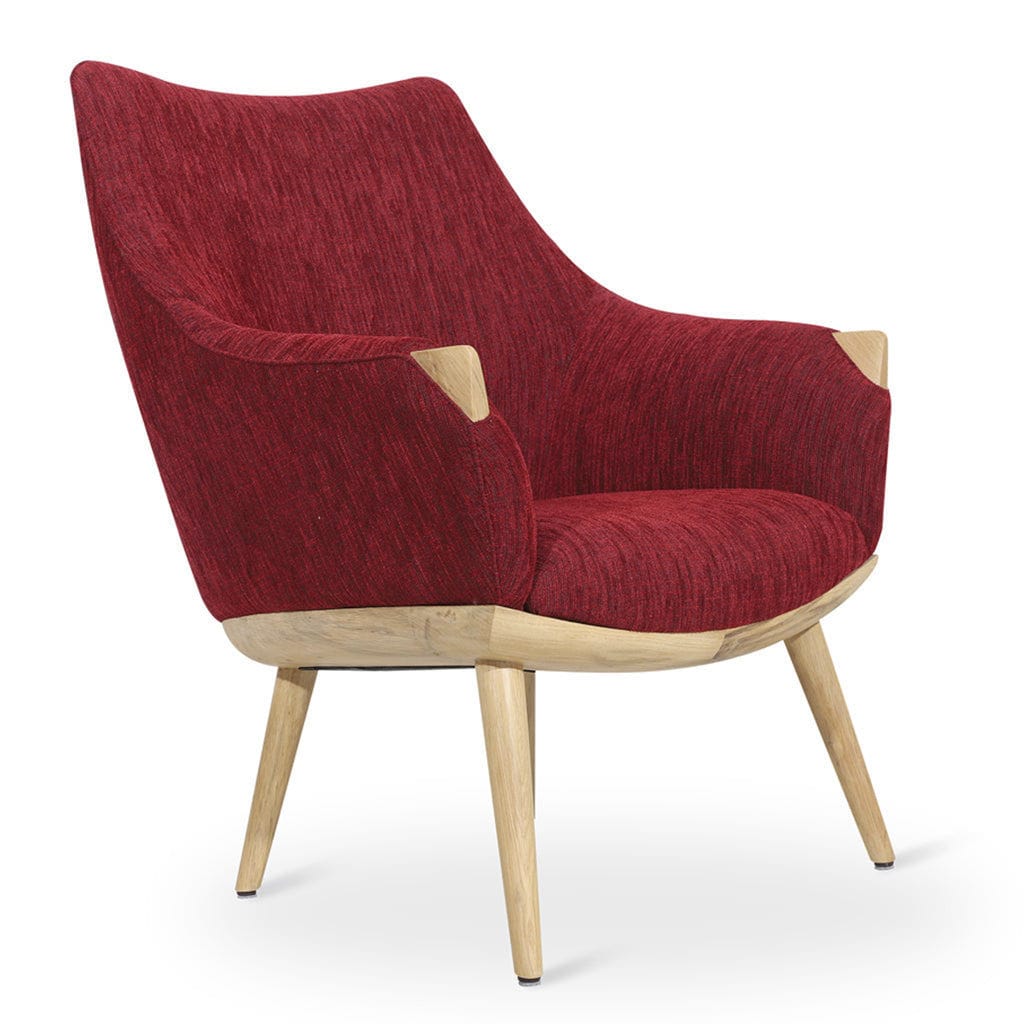 Modern lounge chair - UCHO - ALANKARAM - fabric / upholstered / red