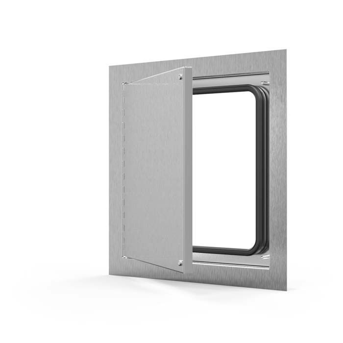 Wall hatch - ADWT - Acudor Products Ltd. - square / stainless steel ...
