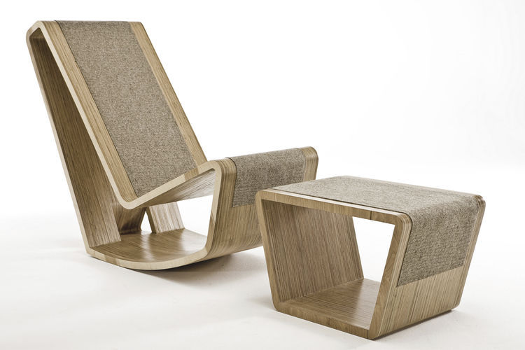 Contemporary fireside chair - GOLDILOCKS - EGG DESIGNS - felt / birch ...