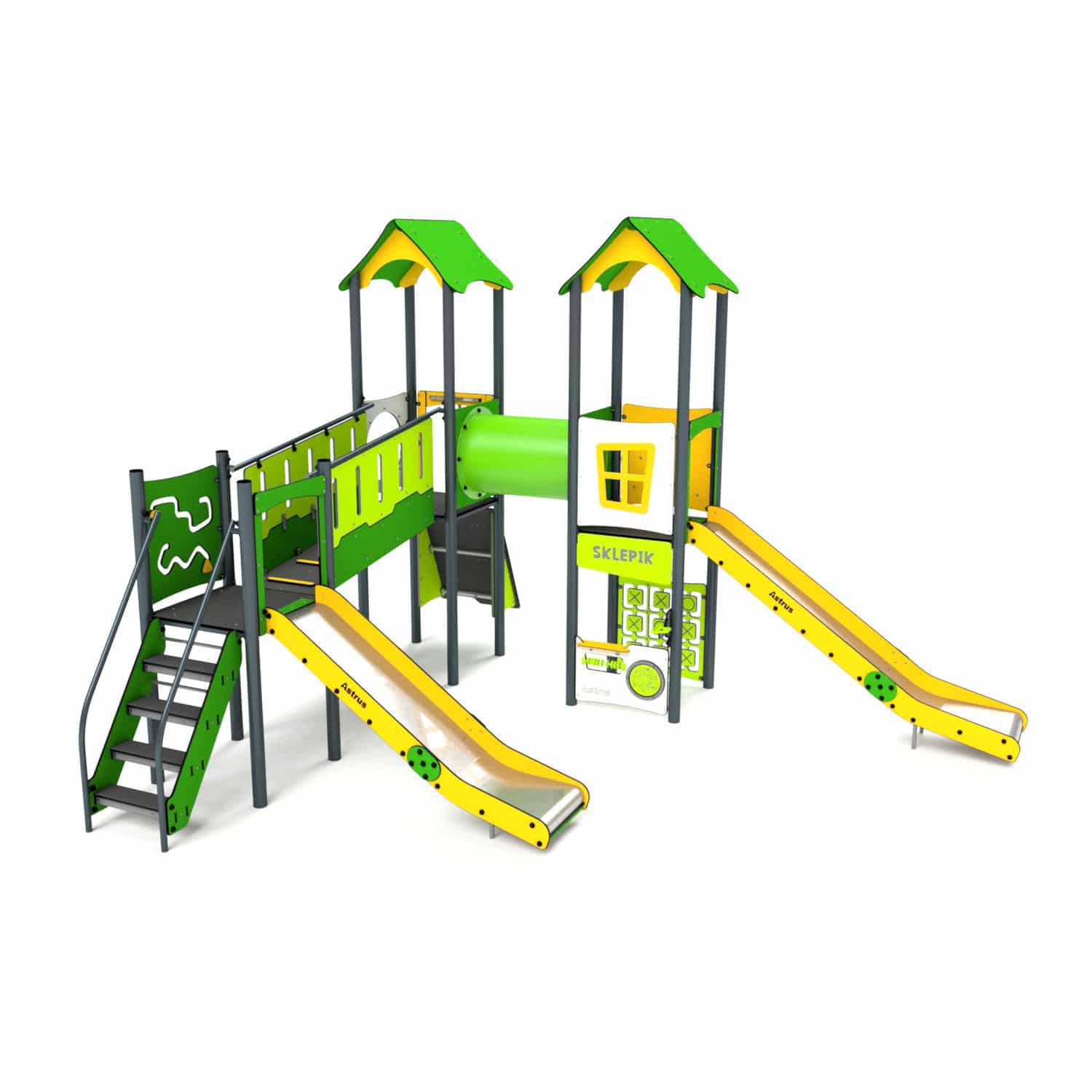 Playground structure - 11037 - Astrus Playgrounds - metal / HDPE / modular