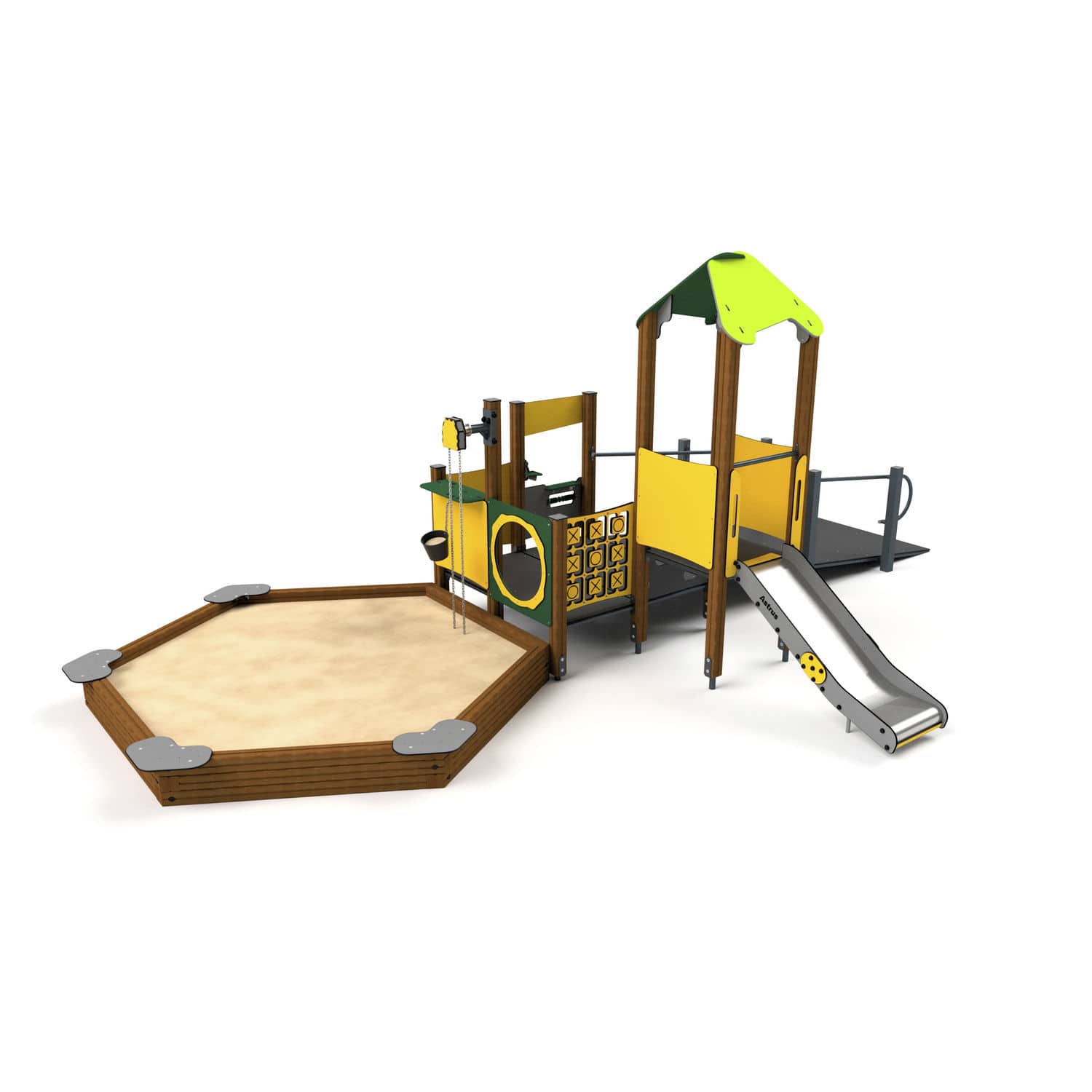Playground structure - 10047 - Astrus Playgrounds - metal / wooden / HDPE
