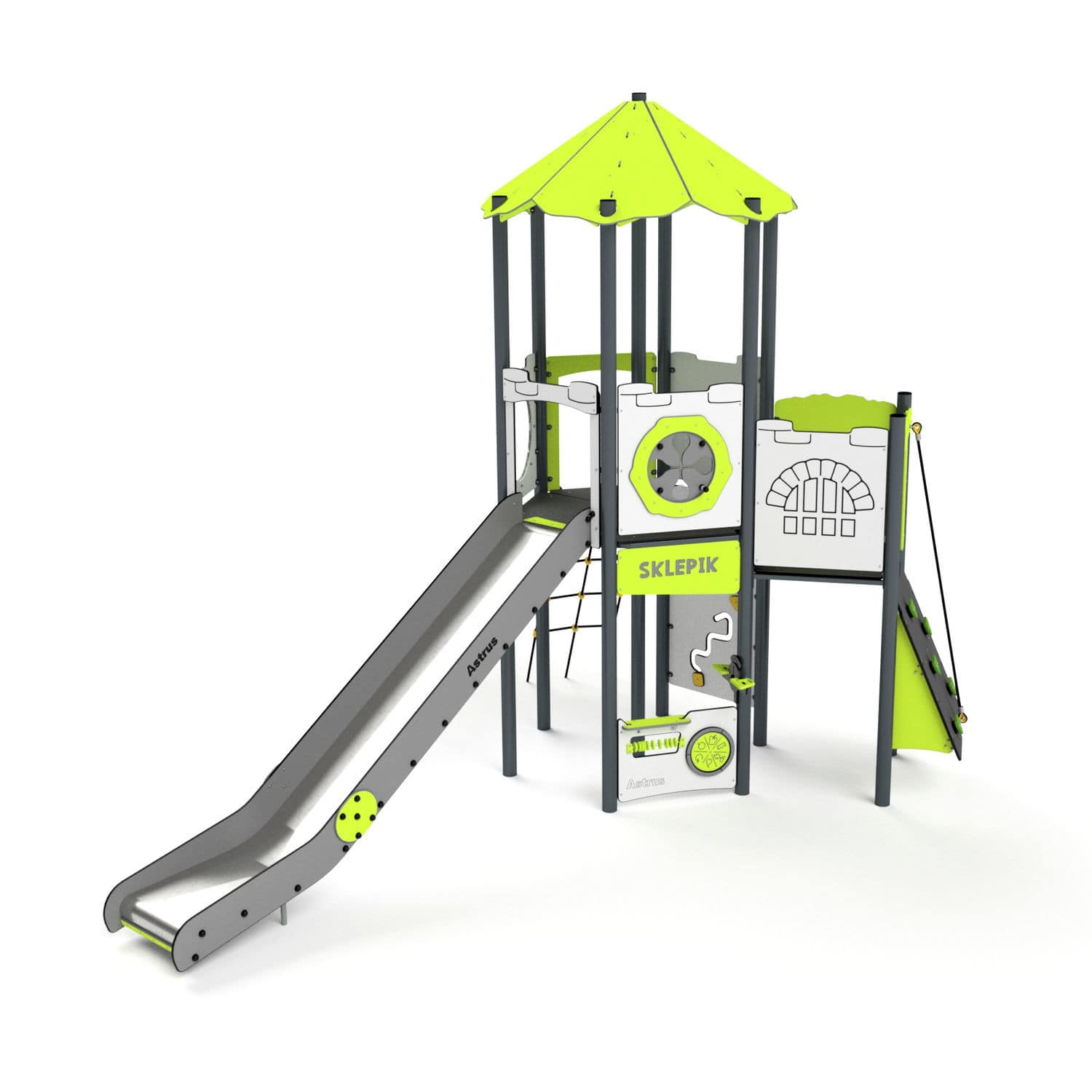 Playground structure - 11089 - Astrus Playgrounds - metal / HDPE / modular