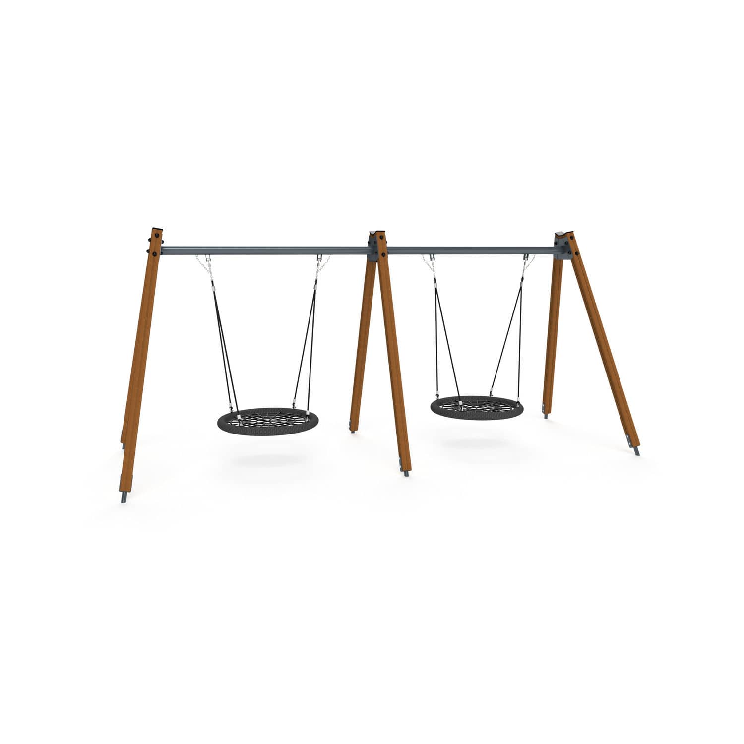 Wooden swing - 3511D - Astrus Playgrounds - galvanised steel / rope ...