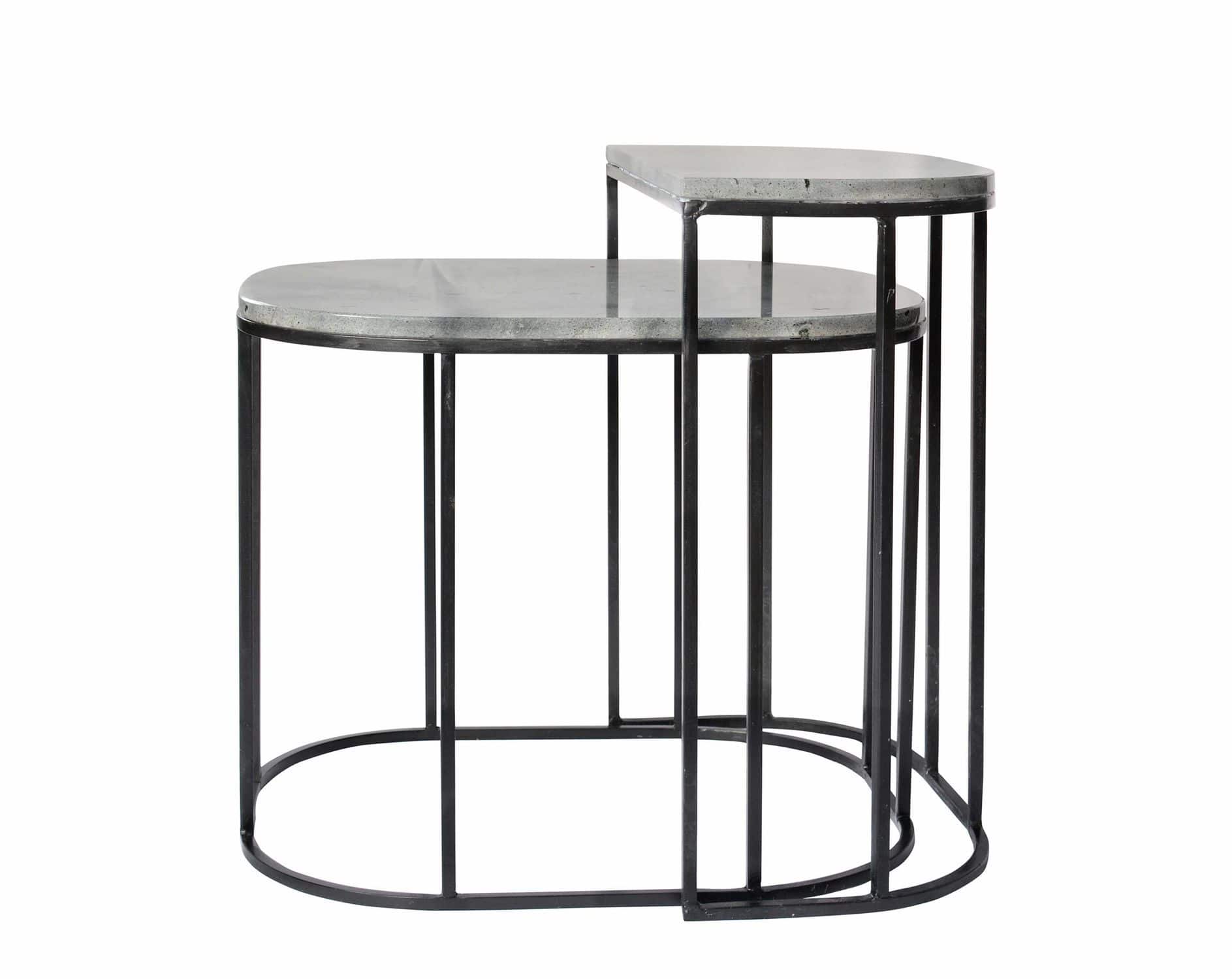Traditional side table - NESTING - Studio 19 - marble / steel base ...