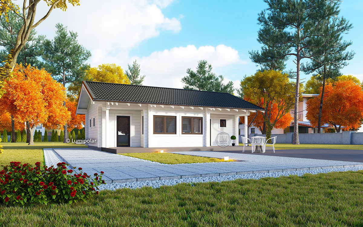 Prefab house - SANDY 60 - Lumi Polar - modern / with terrace / single-story