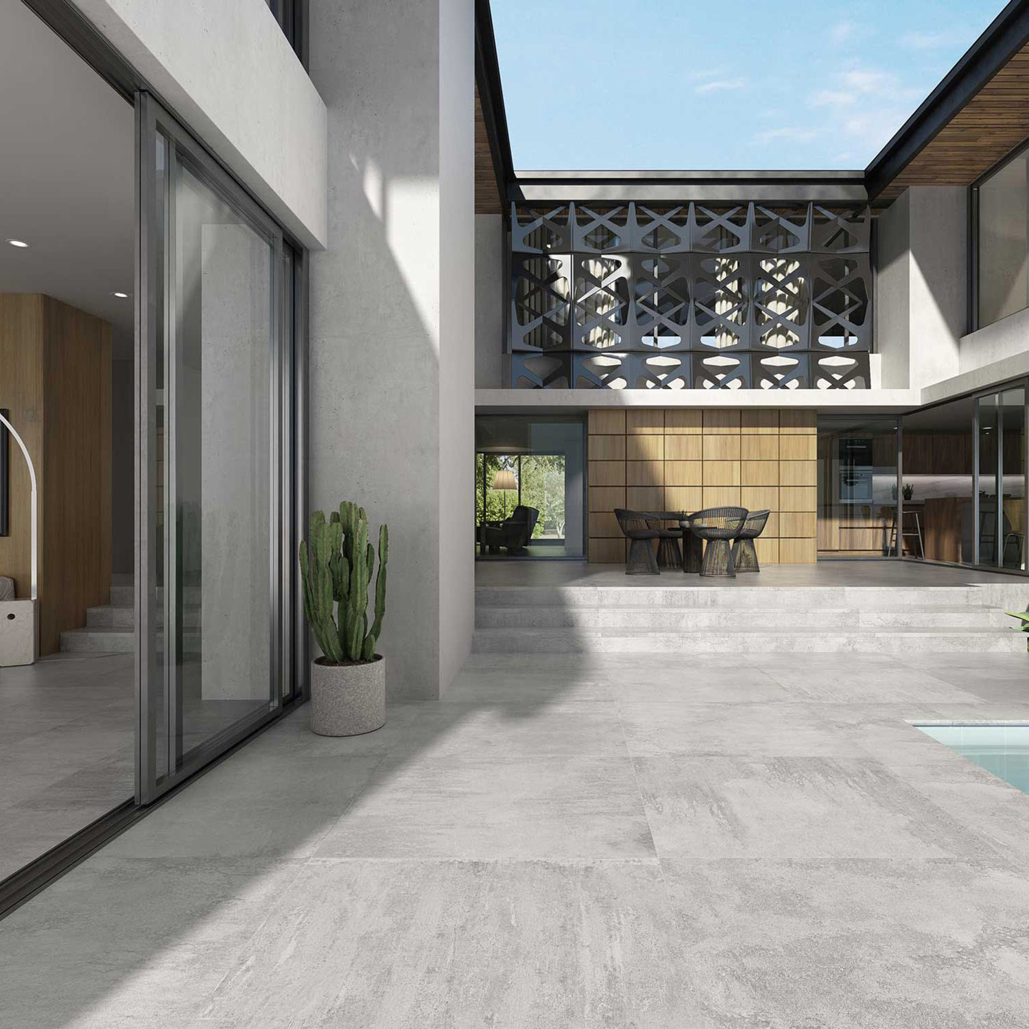 Porcelain stoneware tile - ÓPERA SILVER - Exagres - matte / enameled ...