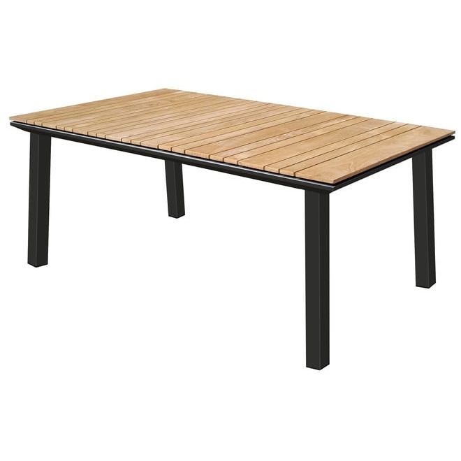 Contemporary table - SOHO - Pircher - teak / aluminum base / rectangular